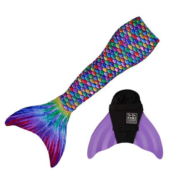 Hawaiian Rainbow Mermaid Tail and Monofin Set | Sun Tail Mermaid